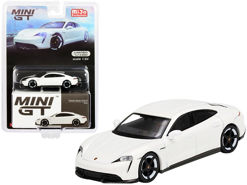 Porsche Taycan Turbo S White Limited 1/64 Diecast by True Scale Miniatures