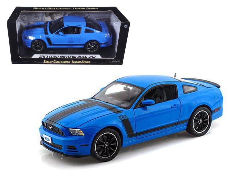 2013 Ford Mustang Boss 302 Blue 1/18 Diecast by Shelby Collectibles